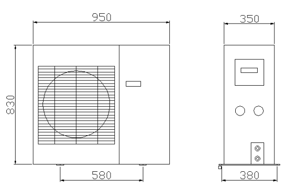 Technical diagram of Copeland 4HP Scroll Condensing Unit