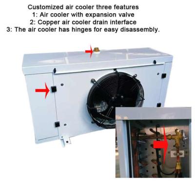 Cina DD12 Coil di evaporatore idrofilo di alluminio con pinna di raffreddamento dell'aria con cerniere Evaporatore con valvola di espansione evaporatore per camera fredda in vendita