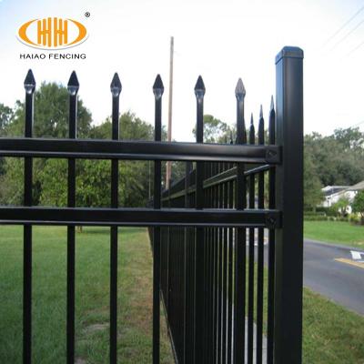 China Home decor 2100mm height fence black galvanized steel pipe fence for sale