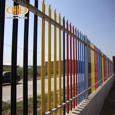 China Heavy duty 2.4m green coated palisade fence panels with gates for sale