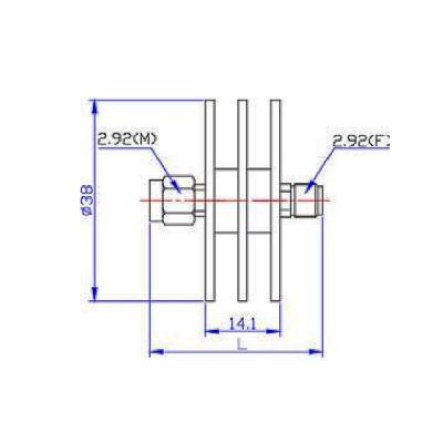 China 2.92 Mm RF Connector Coaxial Fixed Attenuators 5 W DC - 40 GHz for sale