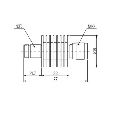 China 10 W Coaxial Fixed Attenuators DC - 18 GHz Connector N TNC 10 Db SMA Attenuator for sale