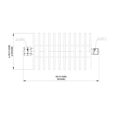Cina Attenuatori fissi coassiali da 20 W DC - 40 GHz connettore attenuatore da 2,4 mm in vendita