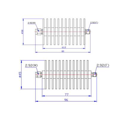 Cina 20 W Attenuatori RF N Tipo DC - 40 GHz connettore 2,92 mm in vendita