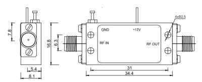 Cina 2 - 6 GHz P1dB 23 dBm Amplificatore di banda C Amplificatore di radiofrequenza in vendita