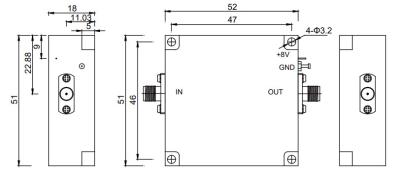 China 3 - 5 GHz C Band Amplifier P1dB 36 dBm Broadband RF Amplifier for sale
