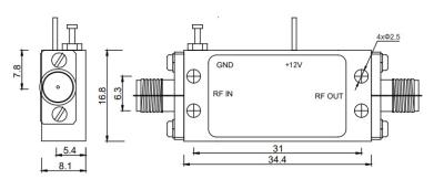 China 5 - 6 GHz C Band Power Amplifier  P1dB 23 dBm RF Power Amplifier for sale