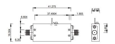 Cina 6 - 18 amplificatore di alto potere rf del dBm dell'amplificatore di potenza P1dB 27 di banda Ku del gigahertz in vendita
