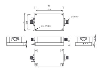 Cina 0.7 - 4 GHz Amplificatore di potenza a banda S P1dB 27 dBm Amplificatore di trasmettitore RF in vendita