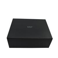 China Custom Printed Foldable Black Cardboard Gift Boxes with Lids 20x20x10 cm for sale