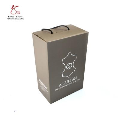 China costom Foldable Lid Closure Corrugated Shoe Box With Handle for sale