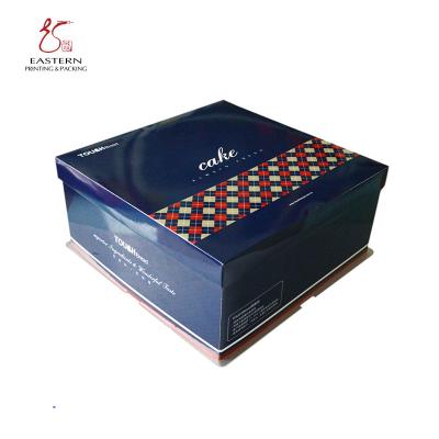 China Colourful 350gsm Cardboard Personalised Cake Boxes , Pastry Packaging Box With Lid for sale