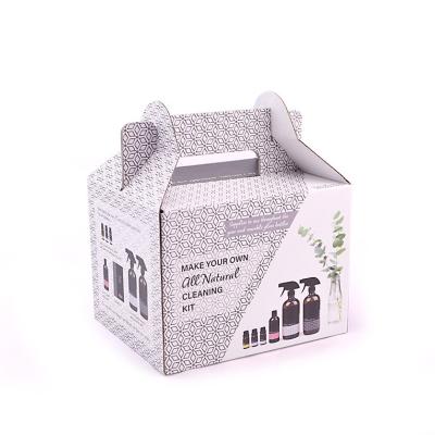 China Recyclable Custom Size Cardboard Boxes , Milk Cardboard Box With Paper Handle for sale