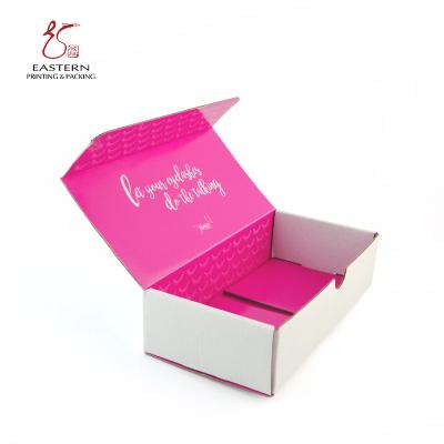 China Eastern 12cm Width Corrugated Cardboard Shipping Boxes With Colorful Inside for sale