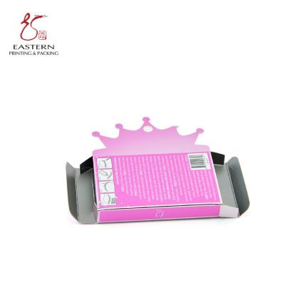 China Foldable 350gsm White Cardboard Eyelash Packaging Box Crown Shaped for sale