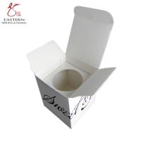 China Custom Logo White Candle Gift Box Packaging 150mm Length Foldable Cardboard for sale