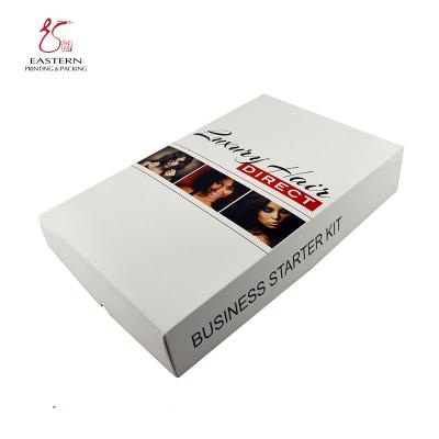Cina contenitore d'imballaggio del cartone 350gsm di capelli bianchi del tessuto, coperchio e scatola bassa in vendita