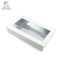 China Plain White Cardboard Gift Boxes 30mm Height Rectangle with Clear Lid Customizable for sale