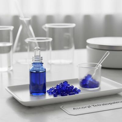 China Dark Blue Liquid Or Crystal Ascorbyl Tetraisopalmitate Pure Cosmetic Ingredient Skin Care Formulation Raw Material Sample for sale