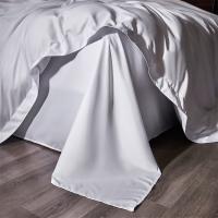 China 100% Cotton White Bed Sheet Set 400TC Hotel Bedding Twin King Size for sale