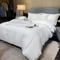 China 100% Cotton White Bed Sheet Set 400TC Hotel Bedding Twin King Size for sale