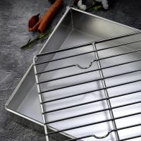 China Stainless Steel Oil Drip Tray Rectangular 332x240mm Fried Chicken String Baking Pan for sale