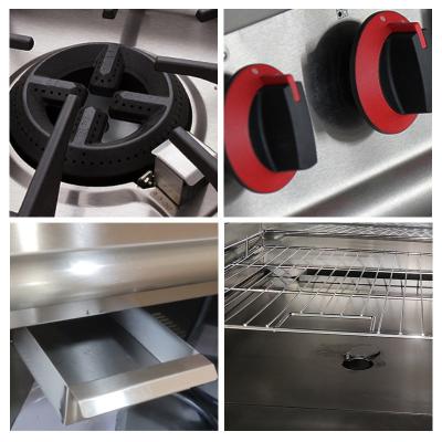 Cina 4 bruciatori Commercial Gas Range con griglia e forno a gas in vendita