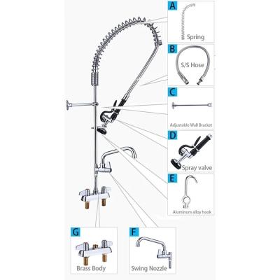 Cina Flessibile prelavaggio lavandino mixer Deck Mount commercial lavandino spray in vendita