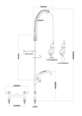 Cina Flessibile prelavaggio lavandino mixer Deck Mount commercial lavandino spray in vendita