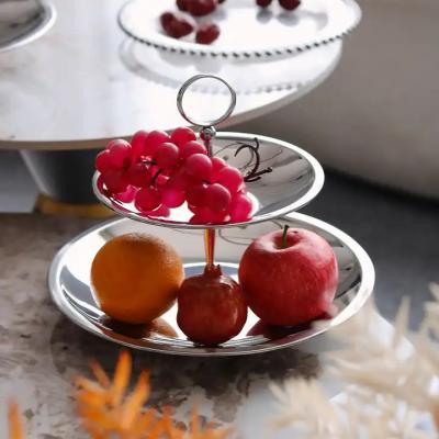 Cina Snack 2 Tier Dessert Tray Hotel Lobby Forniture 2 Tier Dessert Stand in vendita