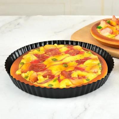 Cina Padella nera per pizza senza attacco con fondo smontabile in vendita