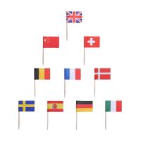 China Eco Friendly Disposable Country Flag Toothpicks Custom Logo ISO9001 8cm for sale