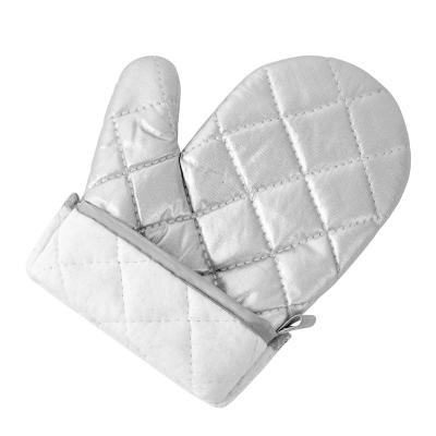 Cina Guanti da forno di cotone resistenti al calore Guanti da forno Guanti da cucina rivestiti d'argento Guanti da cucina per cucina in vendita