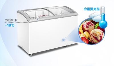 Cina 338L porta di vetro commerciale porta di vetro trasparente cesto congelatore in vendita