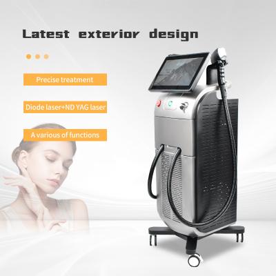 China Q Schakelbare diode laser schoonheidsmachine 808nm met ND YAG handvat 2 in 1 Picolaser for sale