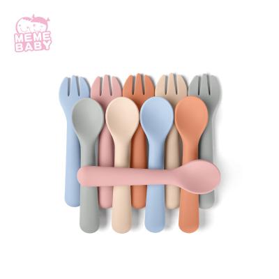 China Utensílios de mesa Dinnersets da forquilha e da colher do silicone do bebê de BSCI não tóxico à venda