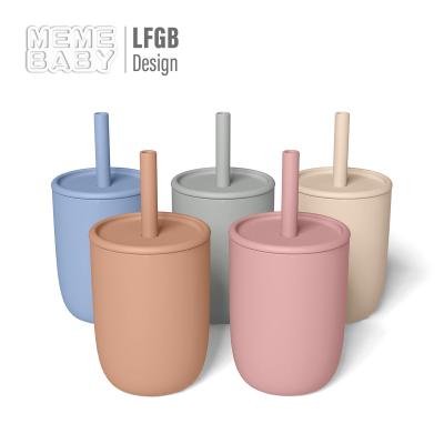China Kundengerechtes Kindersilikon-Schalen-Training für das Trinken mit Deckel-Straw Snack Toddler Baby Sippy-Schale zu verkaufen
