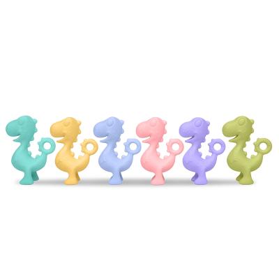 China Alívio das dores gengival adorável de Teether Teether do dinossauro do silicone como o presente das crianças à venda