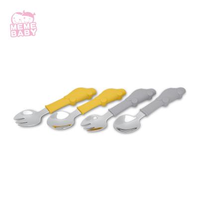 Cina La forchetta ed il cucchiaio liberi del silicone di BPA hanno messo l'acciaio inossidabile riutilizzabile in vendita