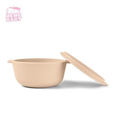 Cina Bambini riutilizzabili della ciotola del coperchio della copertura degli alimenti per bambini della ciotola del silicone che mangiano la ciotola di svezzamento del silicone in vendita