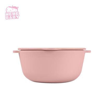 Cina Bambini riutilizzabili della ciotola del coperchio della copertura degli alimenti per bambini della ciotola del silicone che mangiano la ciotola di svezzamento del silicone in vendita