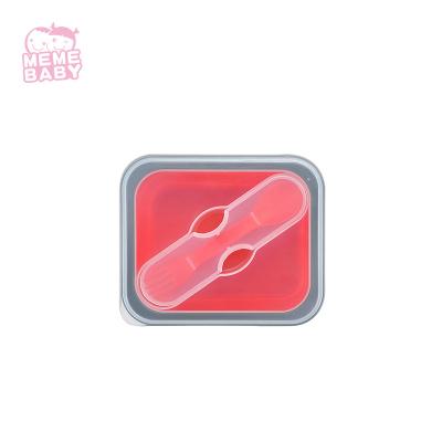 Cina Compartimento pieghevole della scatola di pranzo del silicone libero di BPA una con la forcella in vendita