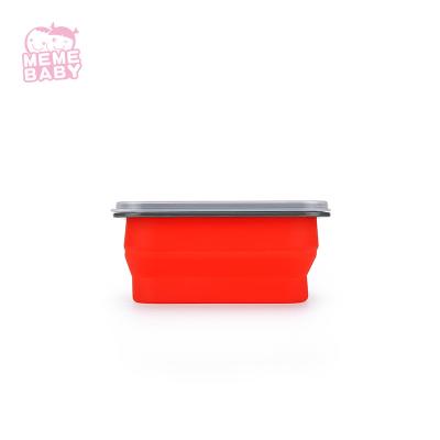 Cina Compartimento pieghevole della scatola di pranzo del silicone libero di BPA una con la forcella in vendita