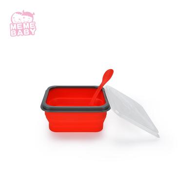 Cina Compartimento pieghevole della scatola di pranzo del silicone libero di BPA una con la forcella in vendita