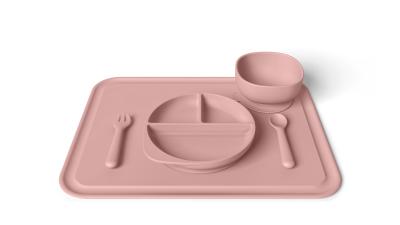 Cina LFGB ha personalizzato la busbana francese del silicone ed il piatto ha messo rosa con le maniglie in vendita