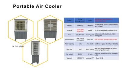 China Moly 250W 7500m3/h 3 side cooling pad high quality portable air cooler for sale