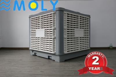 China Moly 1.5kw 20000CMH 220V 50hz 60hz 50 speeds bottom air  discharge evaporative air cooler for sale