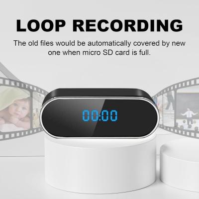 China Black Alarm Clock Hidden Camera 1080P HD Wifi Spy Camera With Night Vision for sale