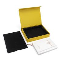 China Customized Luxury Rigid Magnetic Notebook Gift Box Packaging With EVA Foam Insert for sale