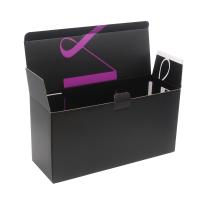 China Custom Empty Black Paper Shoe Packaging Boxes With Logo Packaging for sale